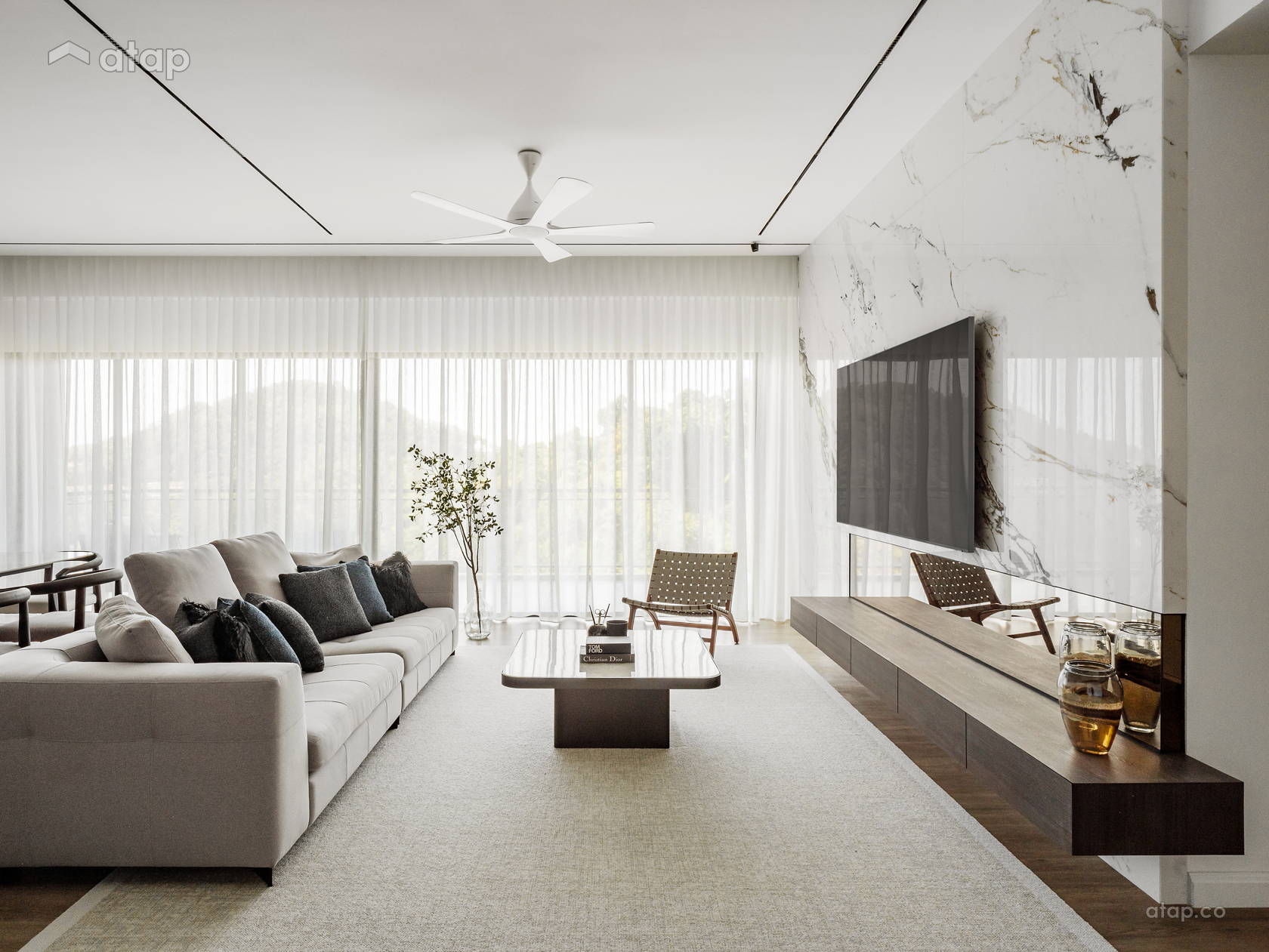 Classic Contemporary Balcony Living Room condominium design ideas ...