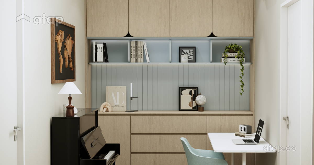 Retro Vintage Office Study Room terrace design ideas & photos Malaysia ...