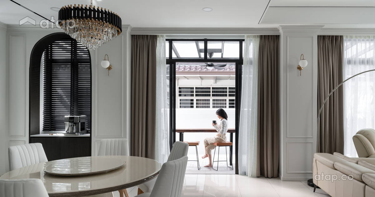 Classic Modern Dining Room Living Room semi-detached design ideas ...