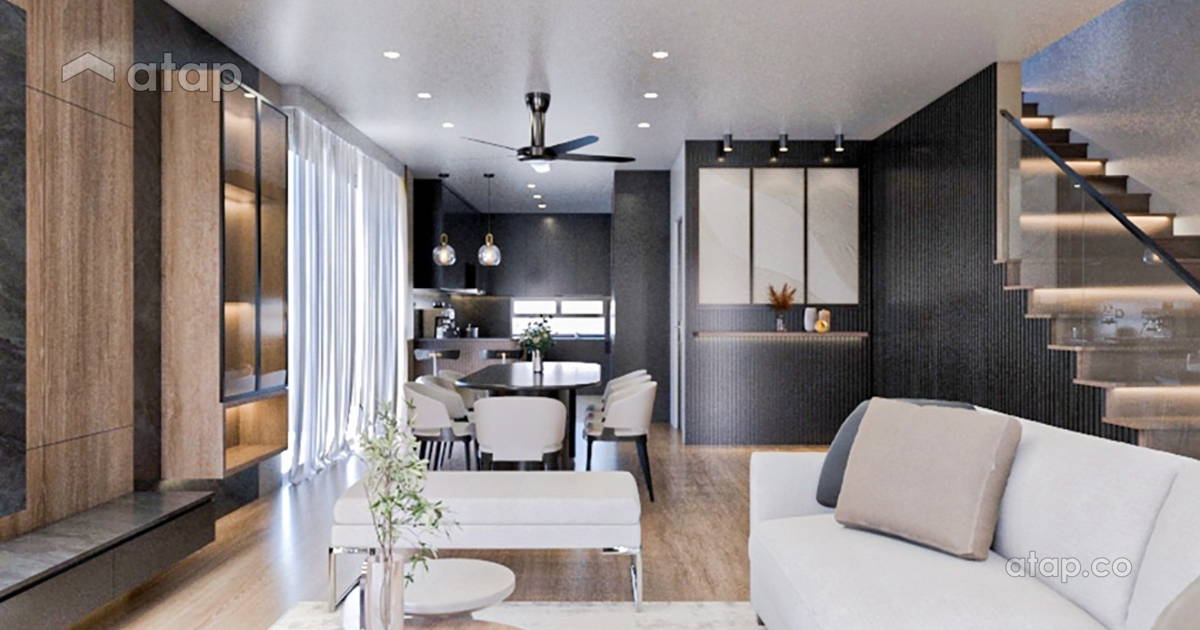 Contemporary Modern Living Room semi-detached design ideas & photos ...