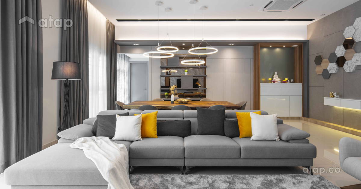 Minimalistic Modern Living Room semi-detached design ideas & photos ...