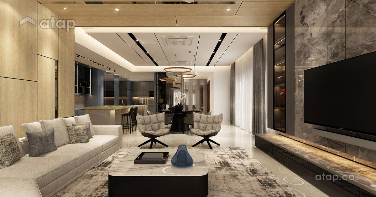 Contemporary Modern Living Room semi-detached design ideas & photos ...