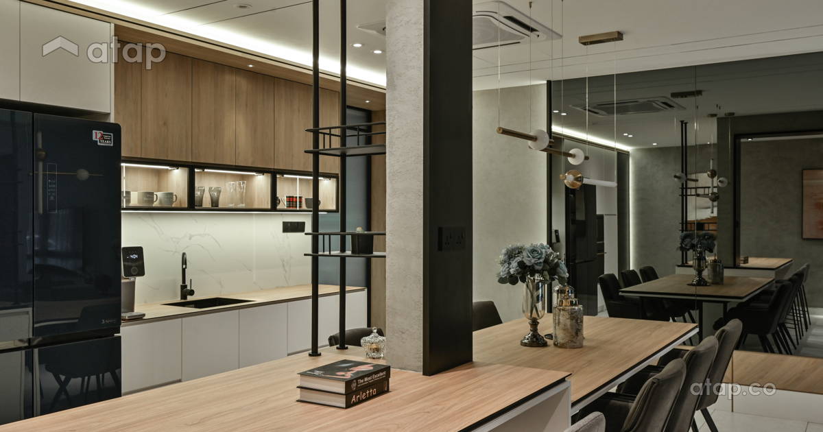 Contemporary Scandinavian Dining Room Kitchen terrace design ideas ...