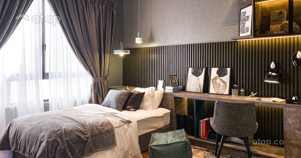 Industrial Modern Bedroom Study Room terrace design ideas & photos ...