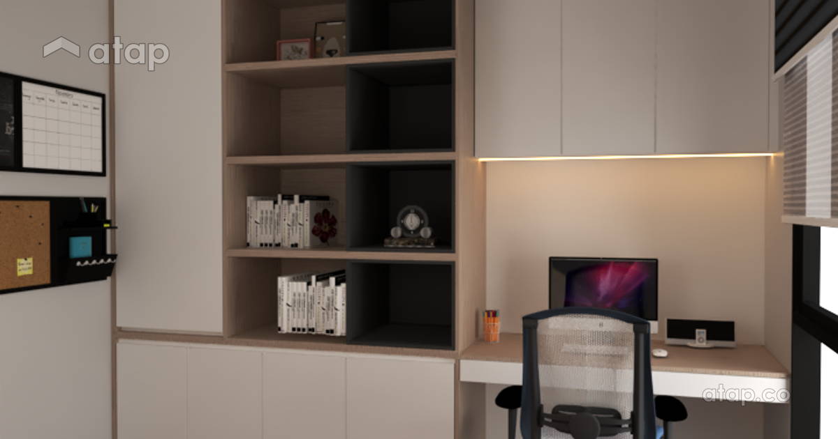 Minimalistic Scandinavian Study Room condominium design ideas & photos ...