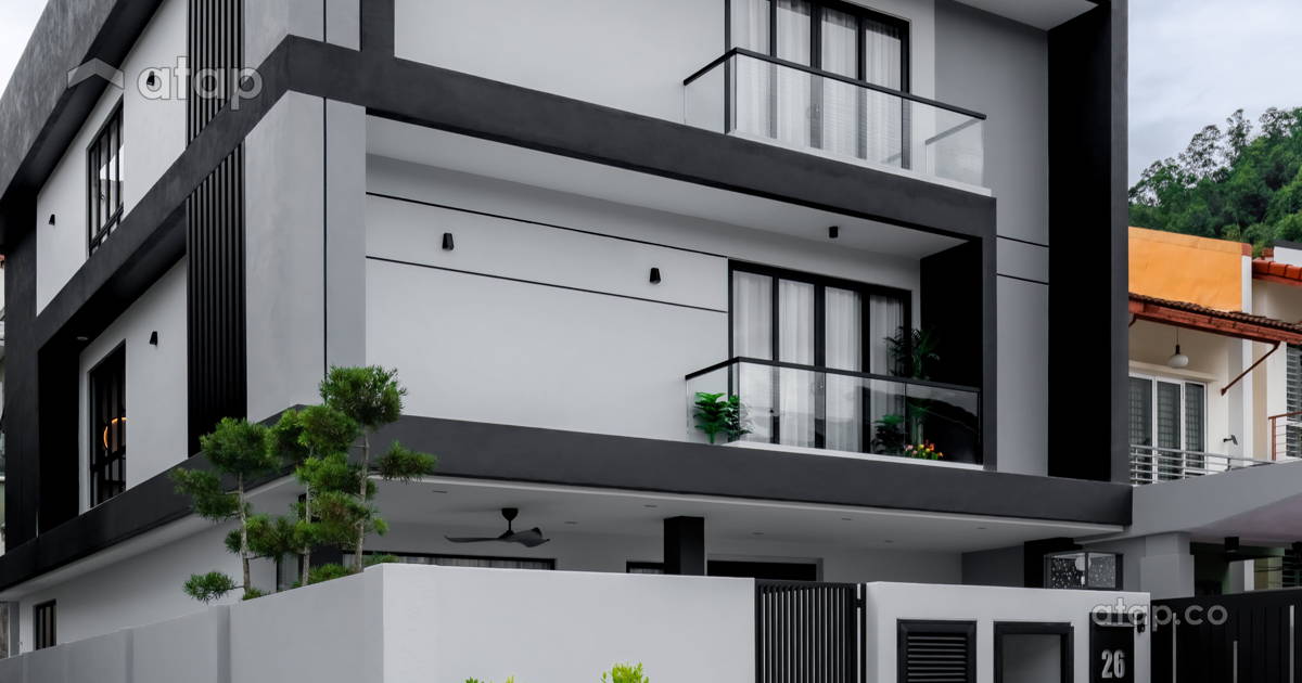 Contemporary Modern Balcony Exterior semi-detached design ideas ...