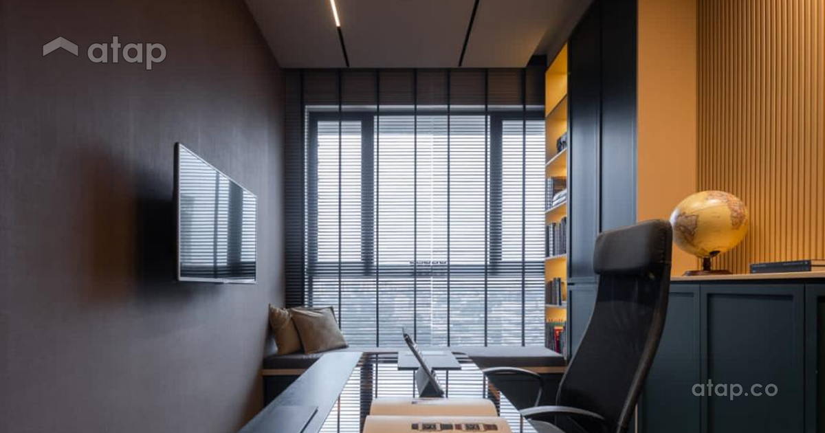 Classic Contemporary Study Room condominium design ideas & photos ...