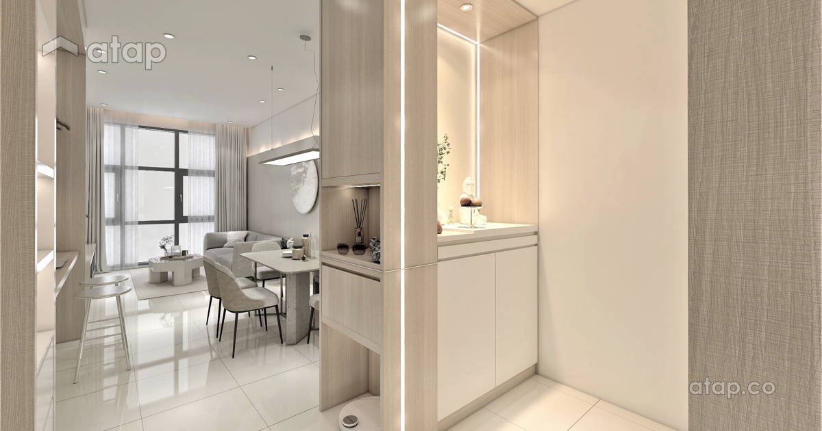 Contemporary Minimalistic Dining Room Foyer condominium design ideas ...