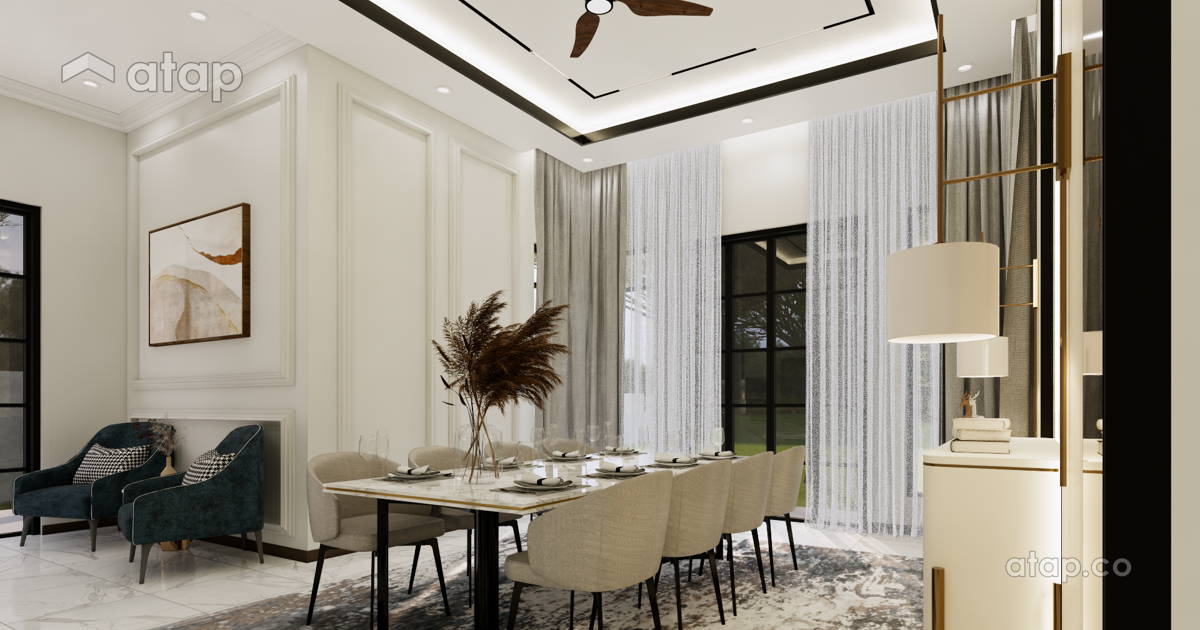 Classic Modern Dining Room bungalow design ideas & photos Malaysia | Atap.co