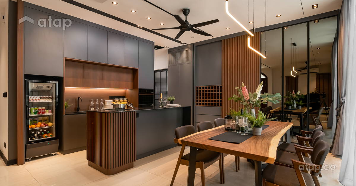 Contemporary Modern Dining Room Kitchen semi-detached design ideas ...