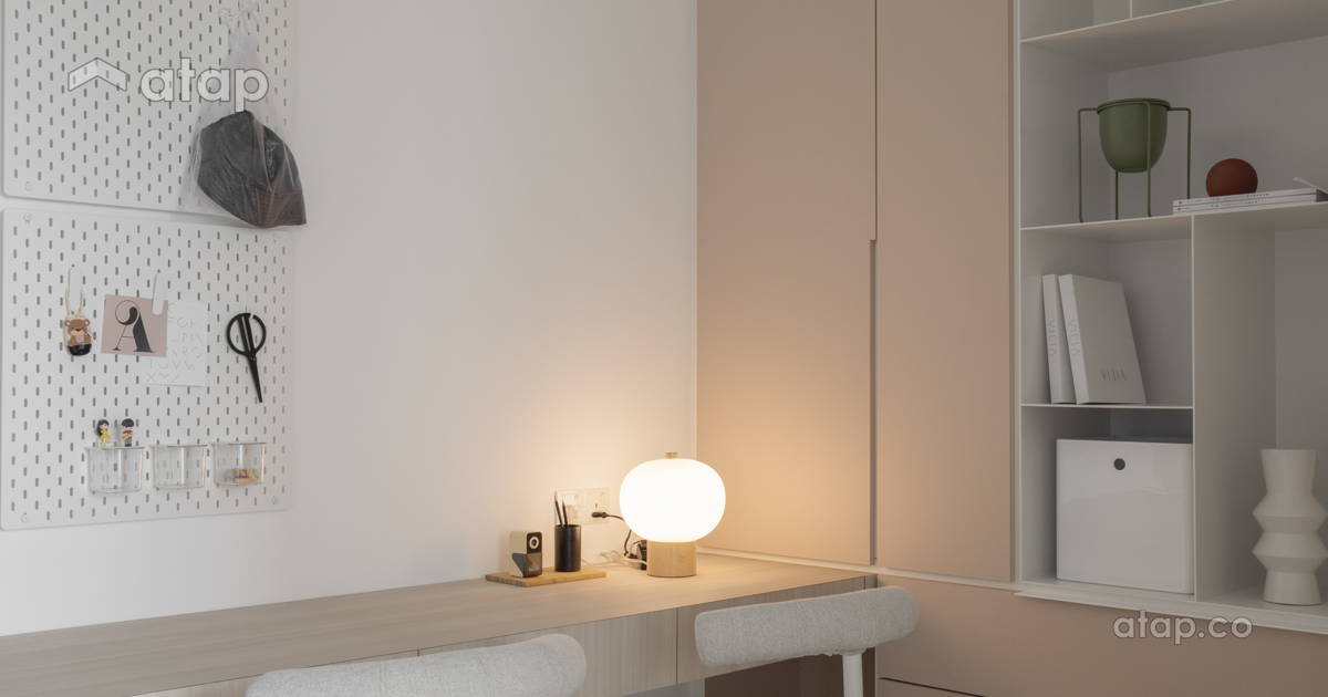 Contemporary Minimalistic Kids Study Room condominium design ideas ...