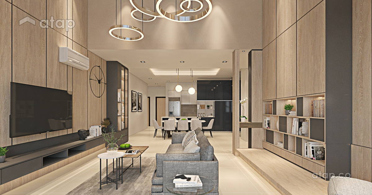 Modern Zen Living Room condominium design ideas & photos Malaysia | Atap.co