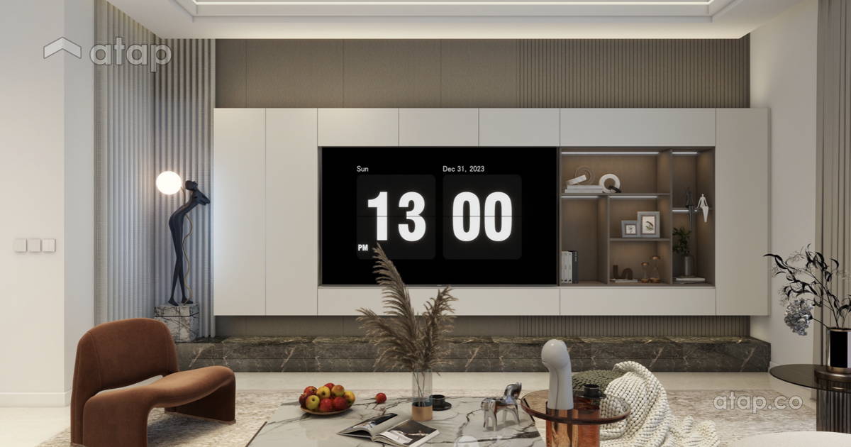 Contemporary Living Room bungalow design ideas & photos Malaysia | Atap.co