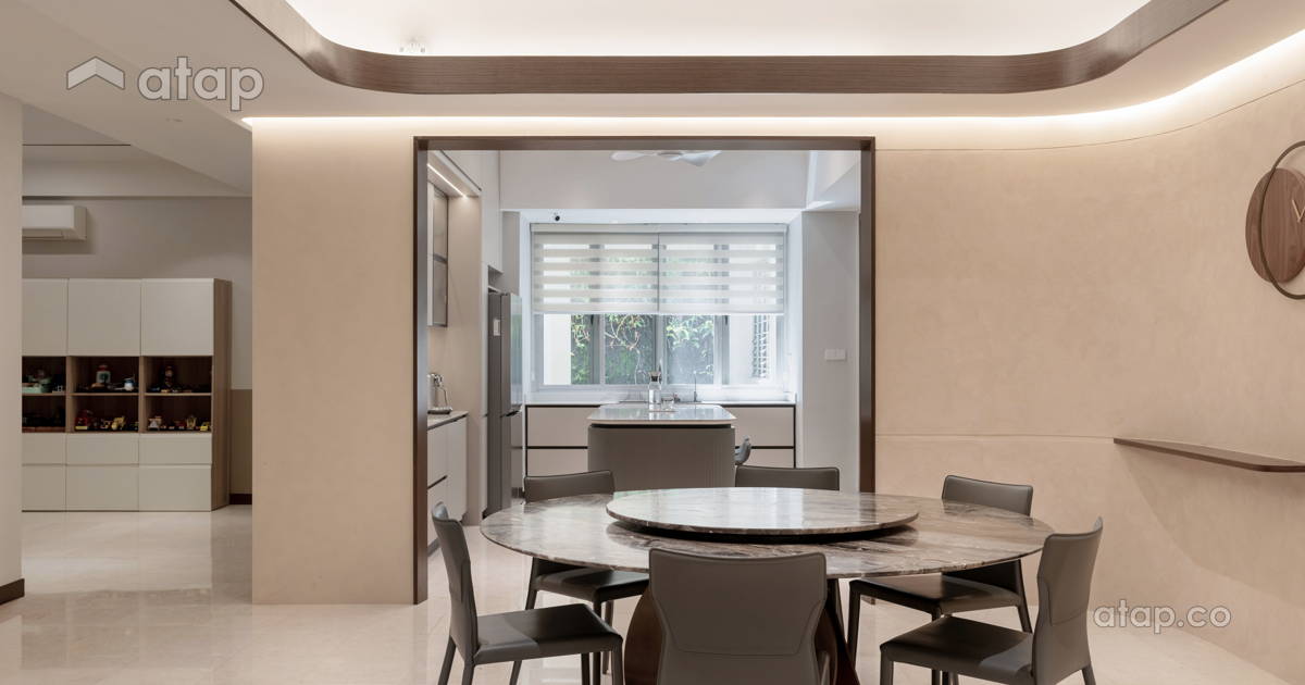 Contemporary Minimalistic Dining Room Kitchen condominium design ideas ...