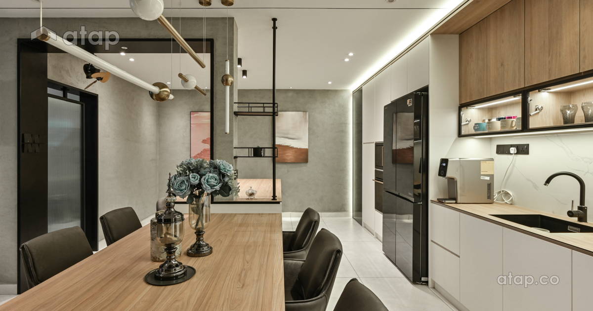 Contemporary Minimalistic Dining Room Kitchen terrace design ideas ...