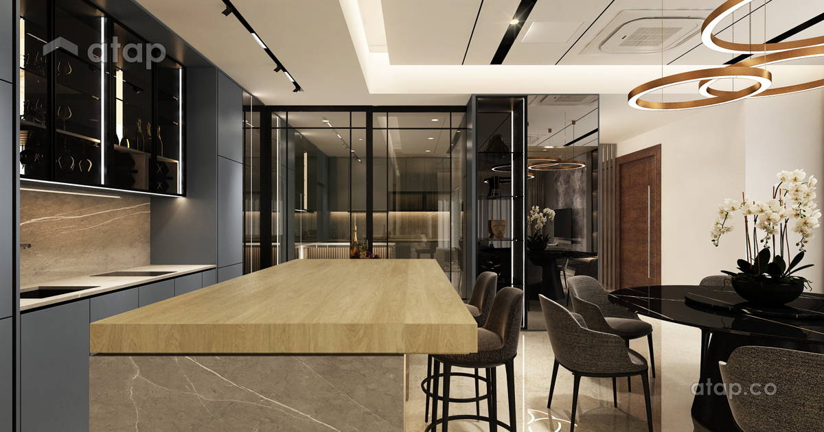 Contemporary Modern Kitchen semi-detached design ideas & photos ...