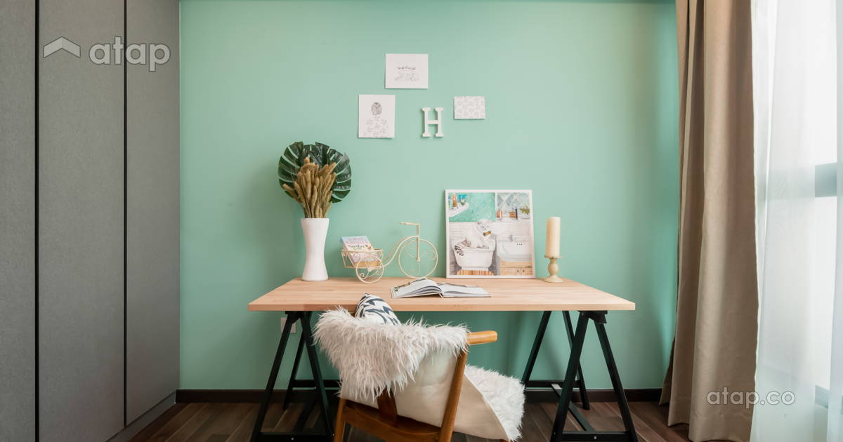 Minimalistic Scandinavian Study Room condominium design ideas & photos ...