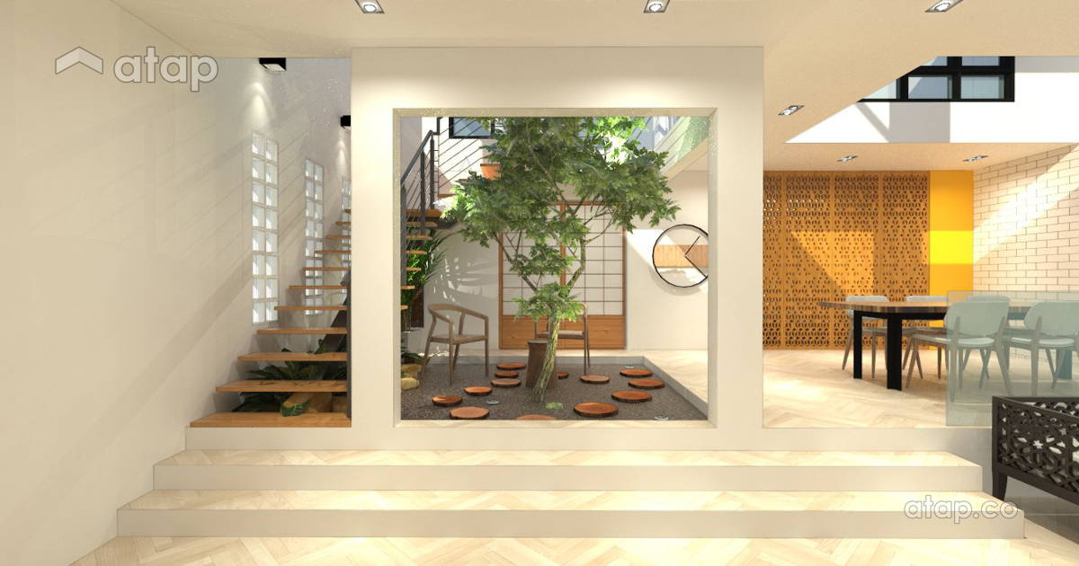 Vintage Zen Dining Room Garden terrace design ideas & photos Malaysia ...