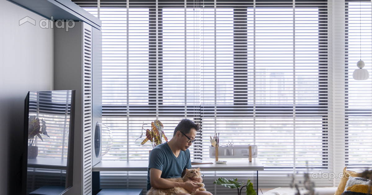 Modern Retro Living Room Study Room condominium design ideas & photos Malaysia | Atap.co