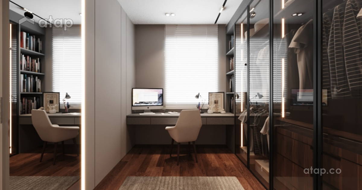 Contemporary Modern Bedroom Study Room condominium design ideas ...