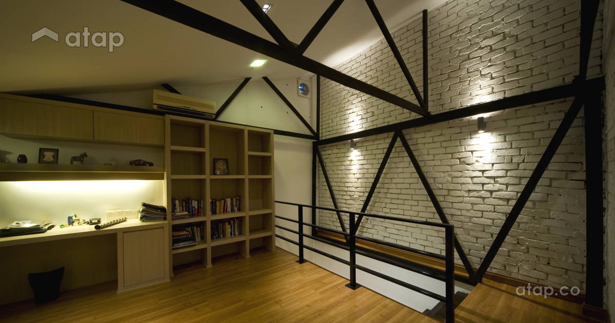 Industrial Rustic Study Room condominium design ideas & photos Malaysia ...