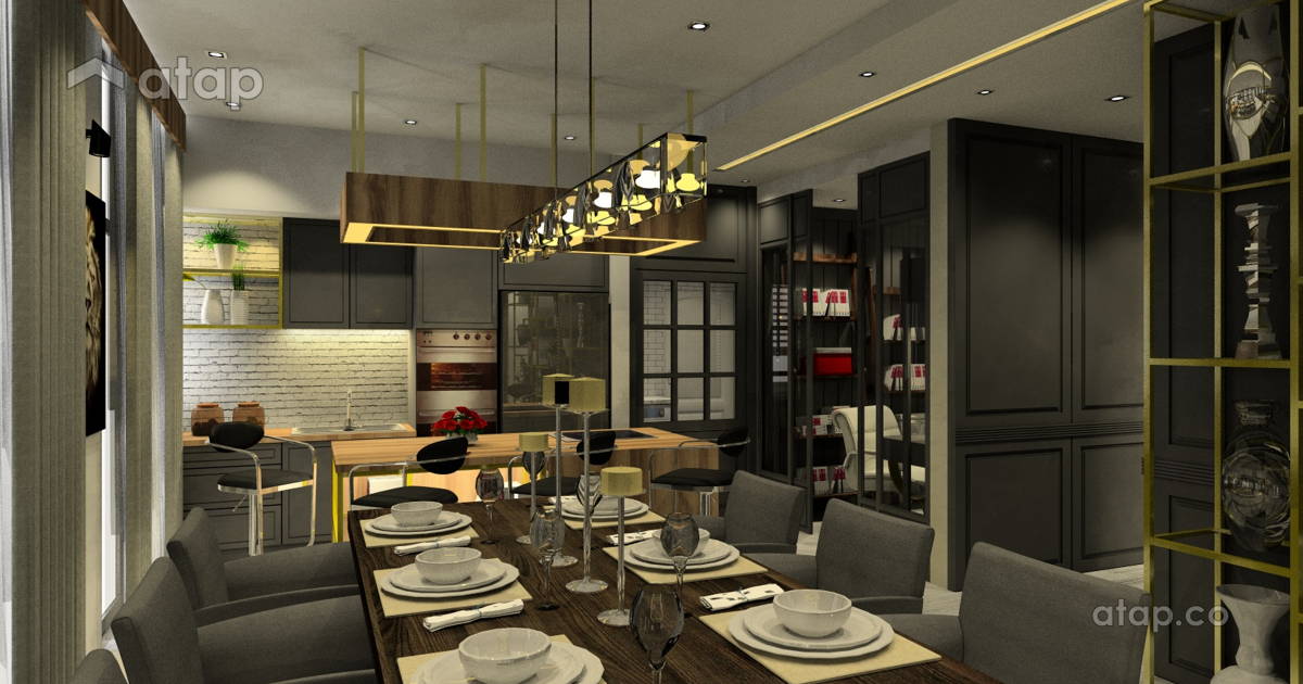 Rustic Vintage Kitchen Study Room semi-detached design ideas & photos ...