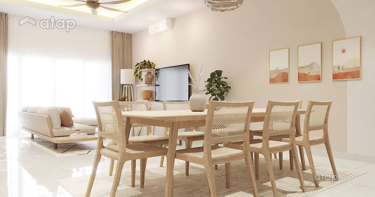 Modern Scandinavian Dining Room Living Room terrace design ideas ...