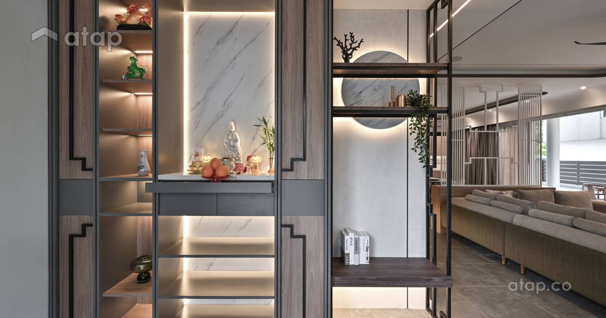 Asian Rustic Foyer Living Room bungalow design ideas & photos Malaysia ...