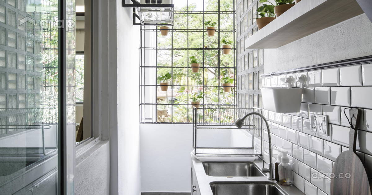 Contemporary Minimalistic Balcony Kitchen townhouse design ideas ...