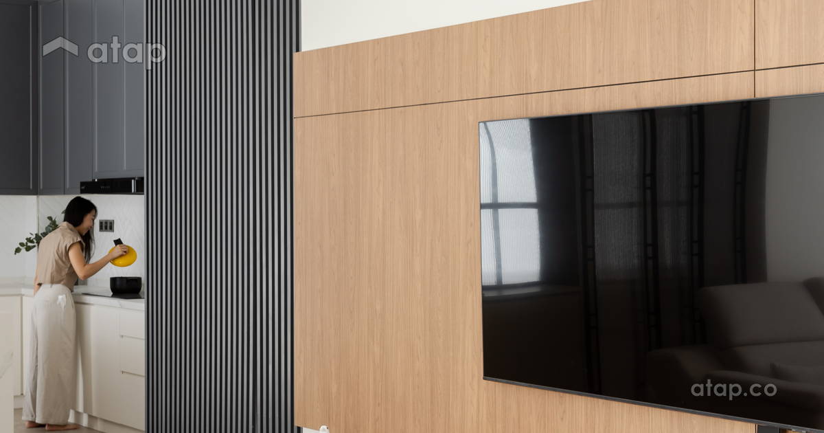 Minimalistic Modern Living Room semi-detached design ideas & photos ...