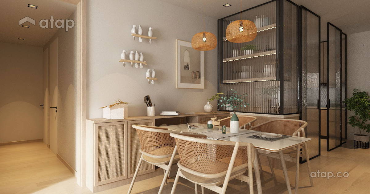 Scandinavian Zen Dining Room Kitchen condominium design ideas & photos ...
