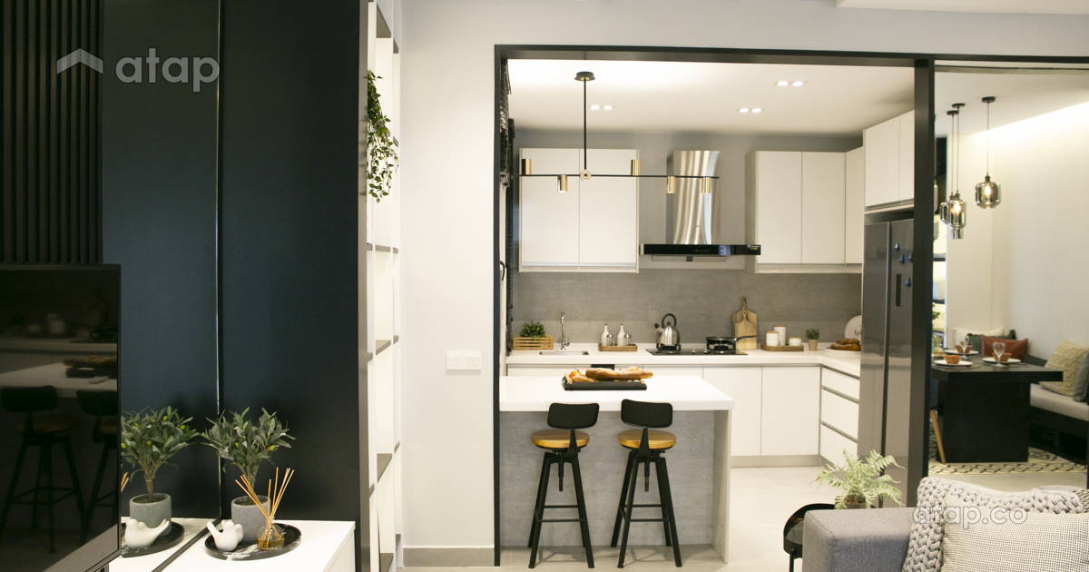 Contemporary Modern Kitchen Living Room apartment design ideas & photos Malaysia | Atap.co