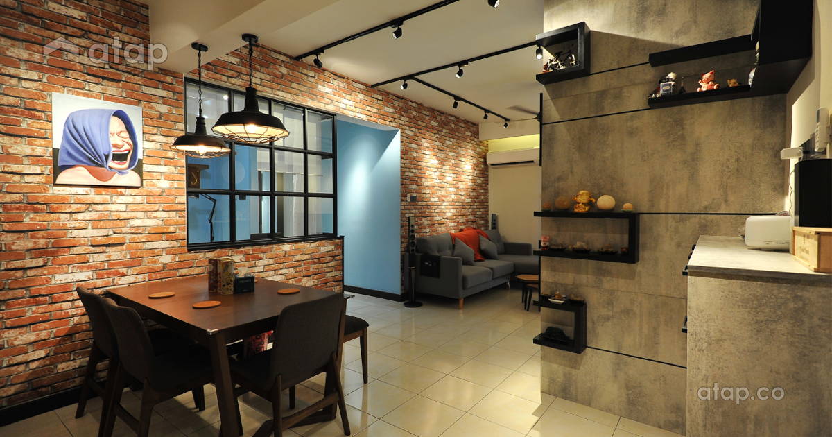 Industrial Rustic Dining Room Foyer apartment design ideas & photos ...