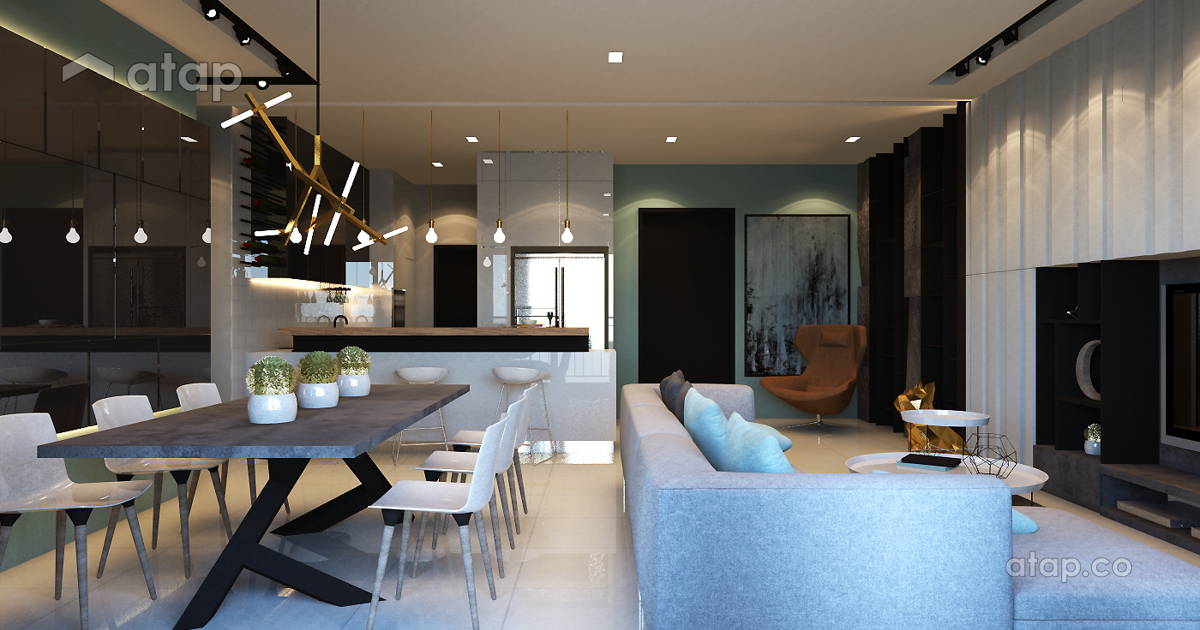 Contemporary Modern Kitchen Living Room condominium design ideas ...