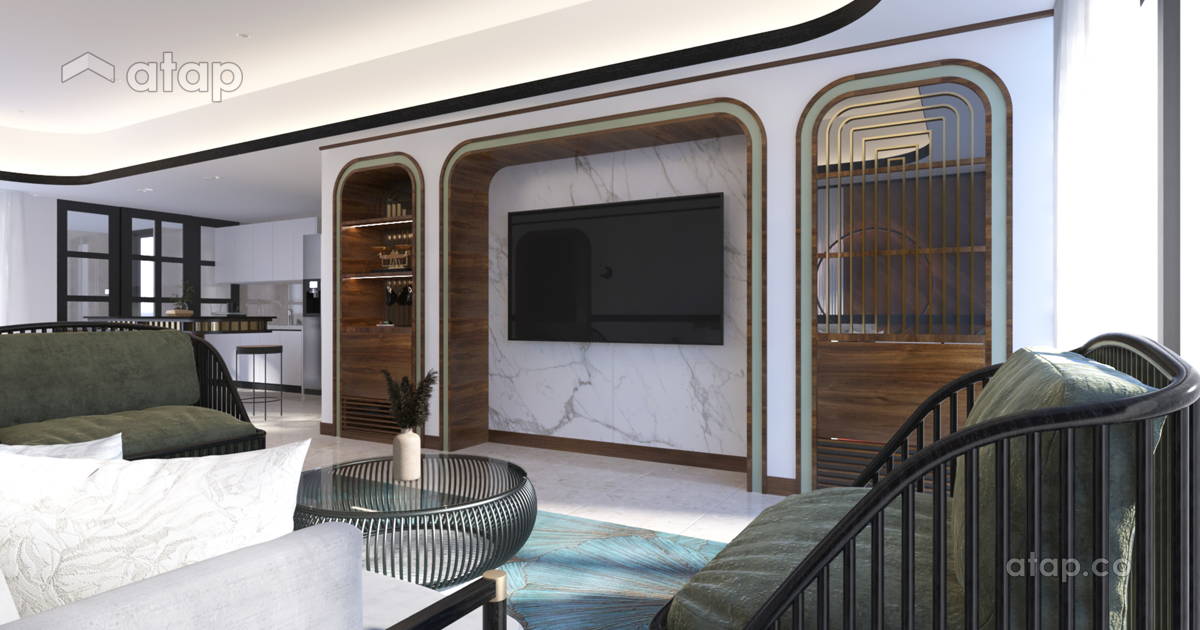 Asian Modern Kitchen Living Room condominium design ideas & photos ...