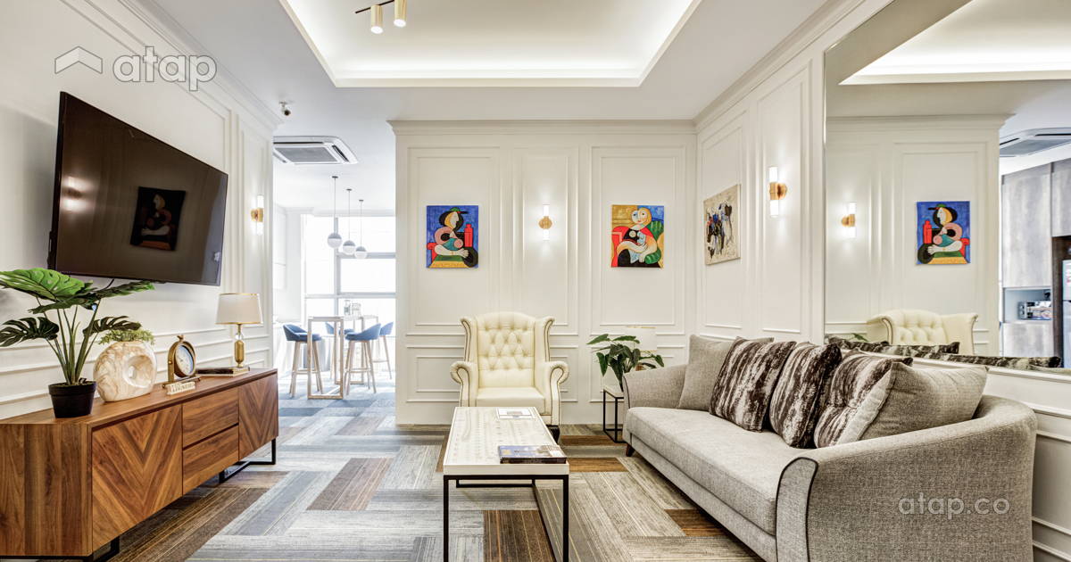 Classic Contemporary Living Room Office shophouse design ideas & photos ...