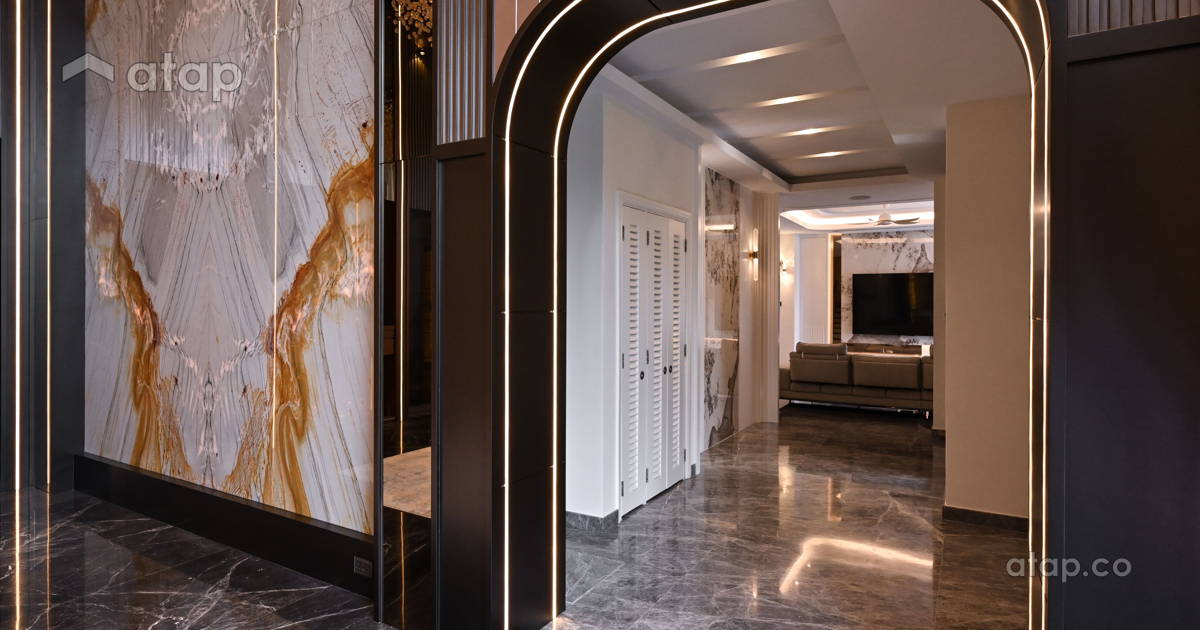 Contemporary Modern Foyer Living Room bungalow design ideas & photos ...