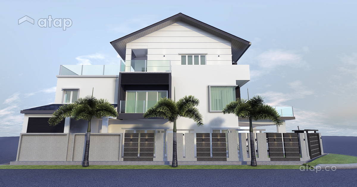 Contemporary Modern Balcony Exterior semi-detached design ideas ...