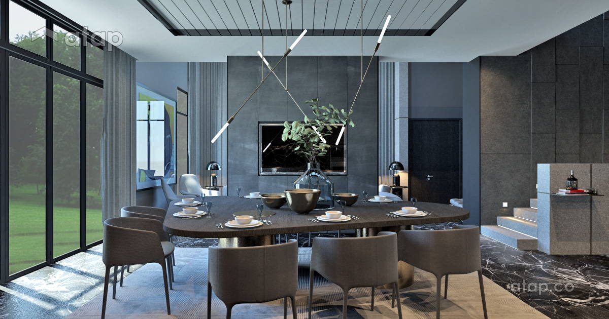 Modern Dining Room semi-detached design ideas & photos Malaysia | Atap.co