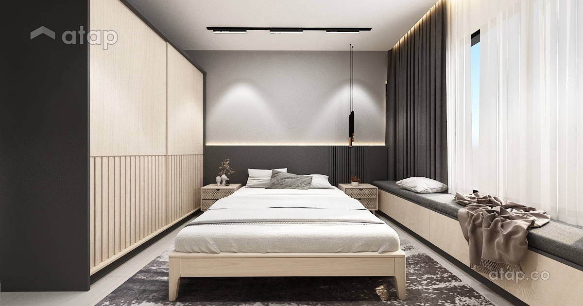 Modern Zen Bedroom condominium design ideas & photos Malaysia | Atap.co