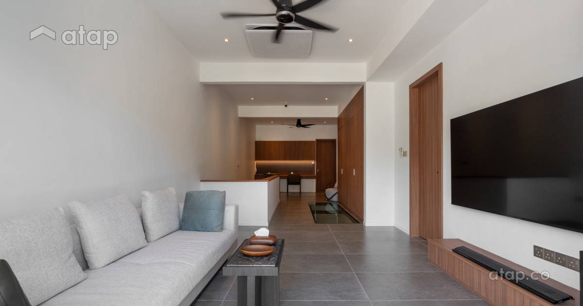 Minimalistic Modern Living Room semi-detached design ideas & photos ...