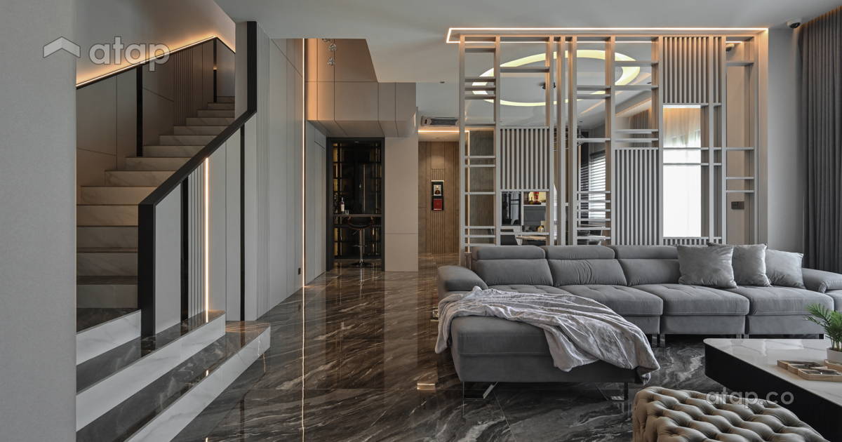 Contemporary Modern Dining Room Living Room semi-detached design ideas ...