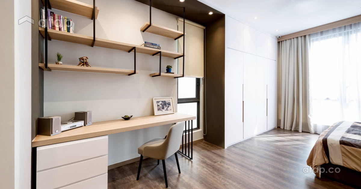 Contemporary Modern Bedroom Study Room condominium design ideas ...