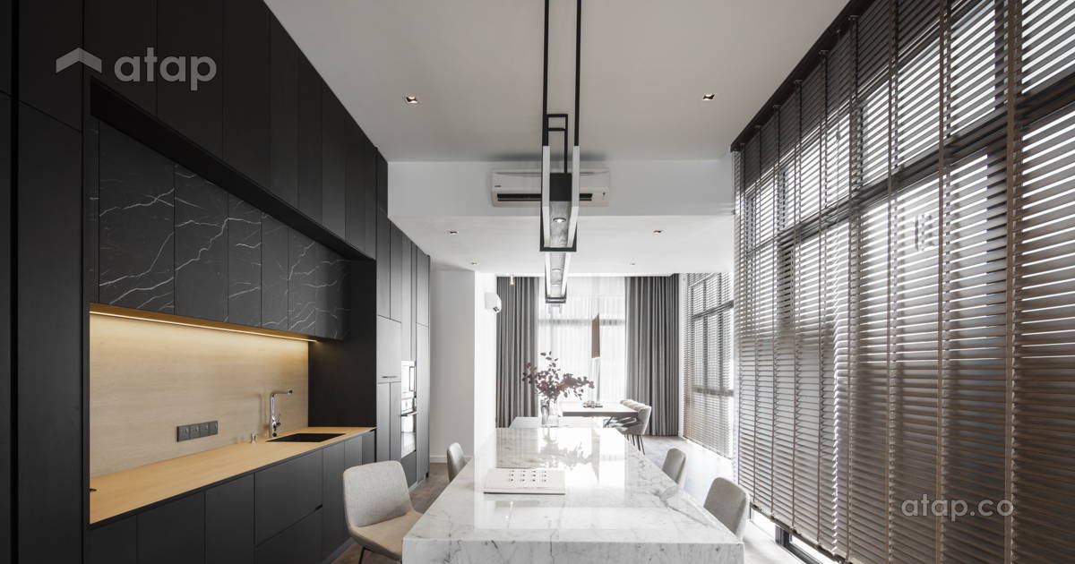 Contemporary Modern Dining Room Kitchen semi-detached design ideas ...