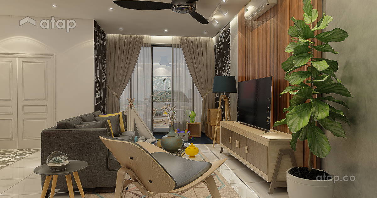 Contemporary Modern Living Room semi-detached design ideas & photos ...