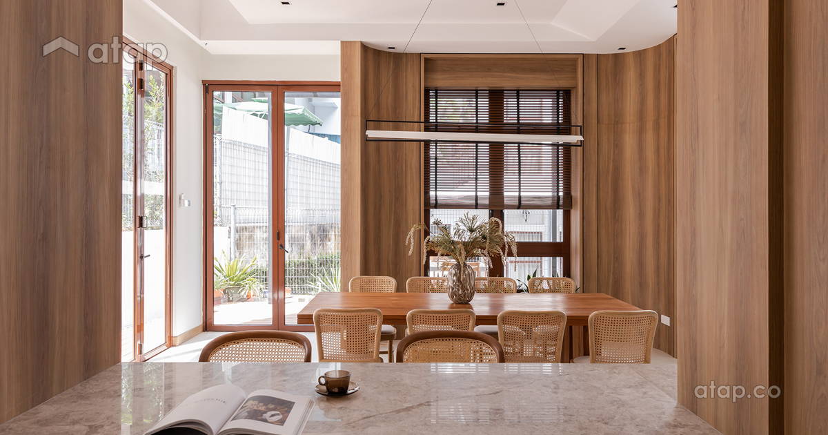 Minimalistic Rustic Dining Room semi-detached design ideas & photos ...