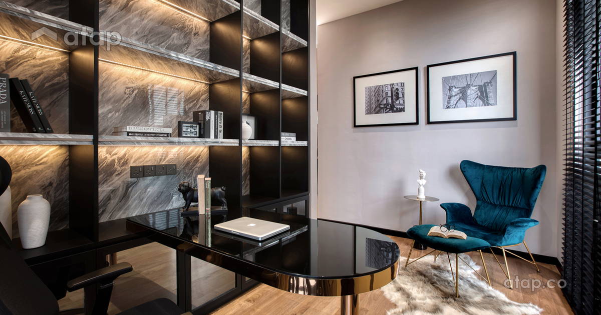 Contemporary Modern Office Study Room condominium design ideas & photos ...