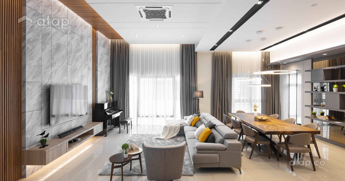 Contemporary Zen Living Room semi-detached design ideas & photos ...