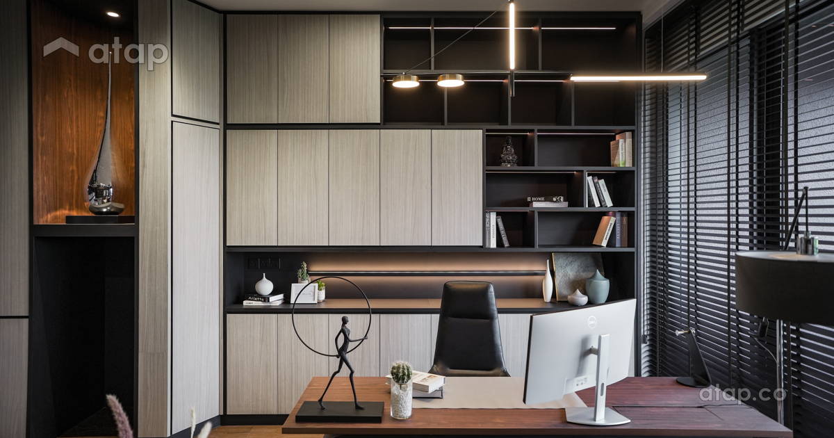 Contemporary Modern Office Study Room condominium design ideas & photos ...