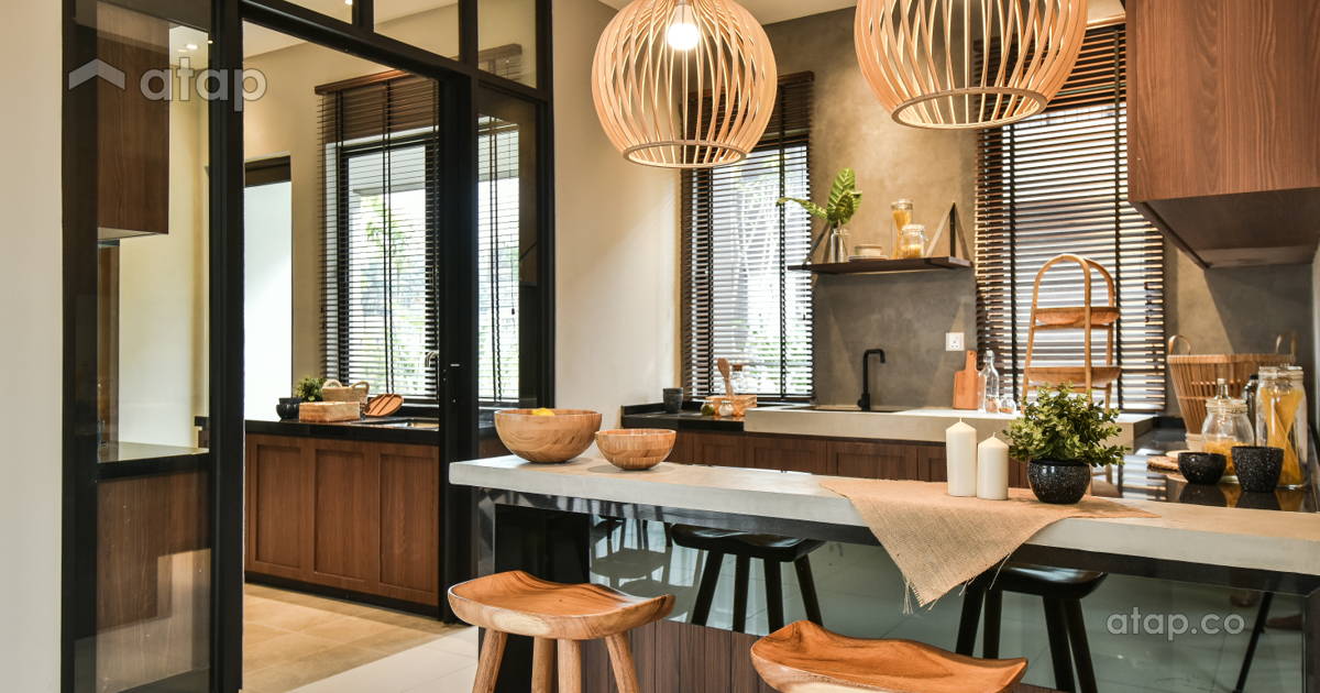 Asian Rustic Kitchen bungalow design ideas & photos Malaysia | Atap.co
